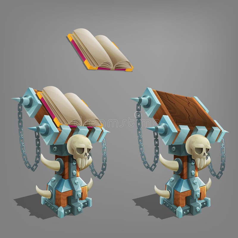 Cartoon Orks Stand for Book. Stock Vector - Illustration of element ...