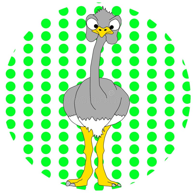 Ostrich Cartoon Hiding Its Head In The Hole Stock Vector - Illustration ...