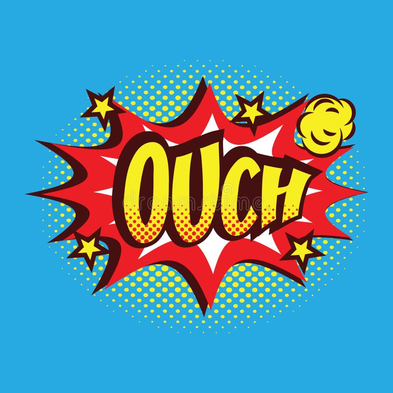 Ouch 3D Words Red Letters Pain Injury Hurting Stock Illustration ...