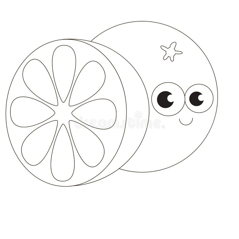 Cartoon outlined object. stock vector. Illustration of slice - 90138301