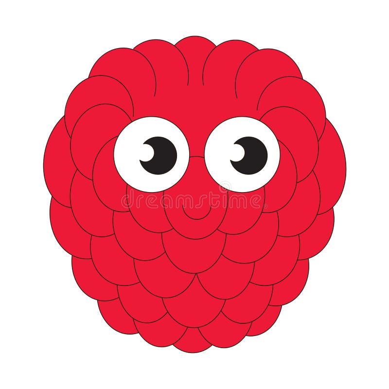 Funny Raspberry Cartoon. Page To Be Colored. Stock Vector ...