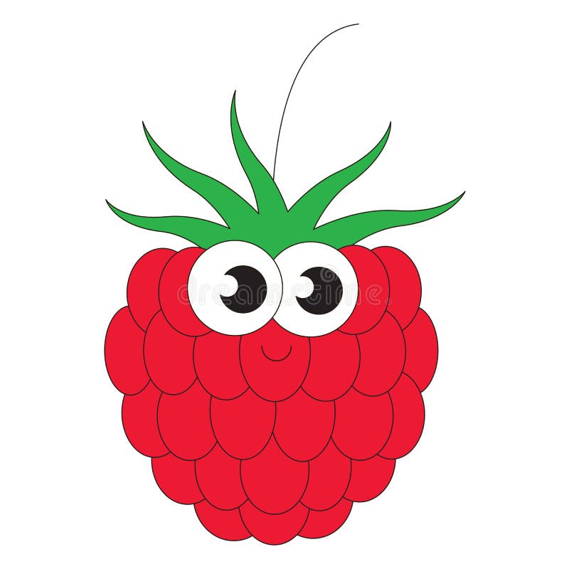 Funny Raspberry Cartoon. Page To Be Colored. Stock Vector ...