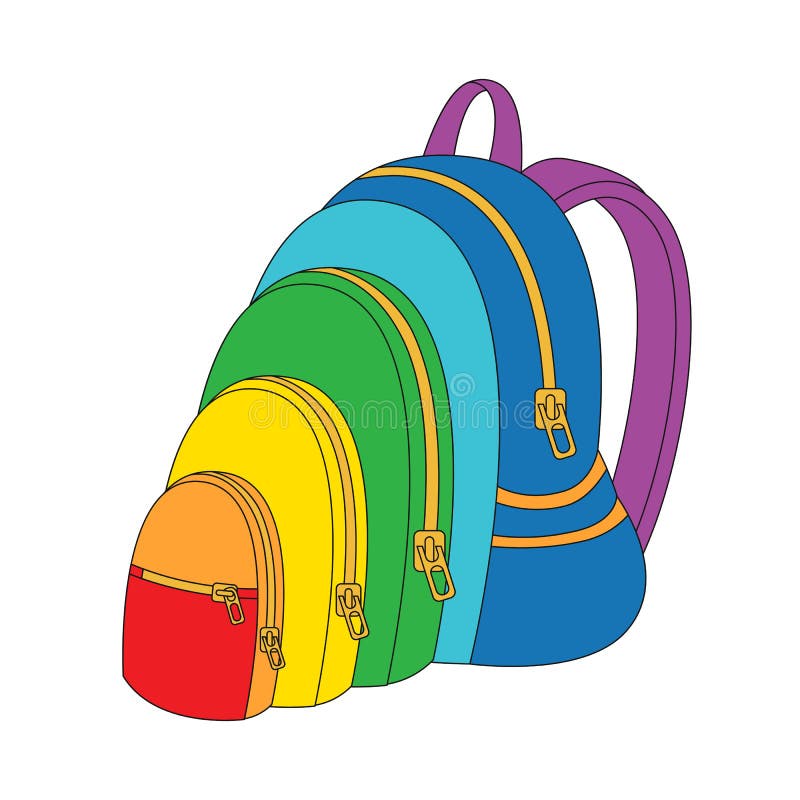 Rainbow Backpack Stock Illustrations – 614 Rainbow Backpack Stock ...