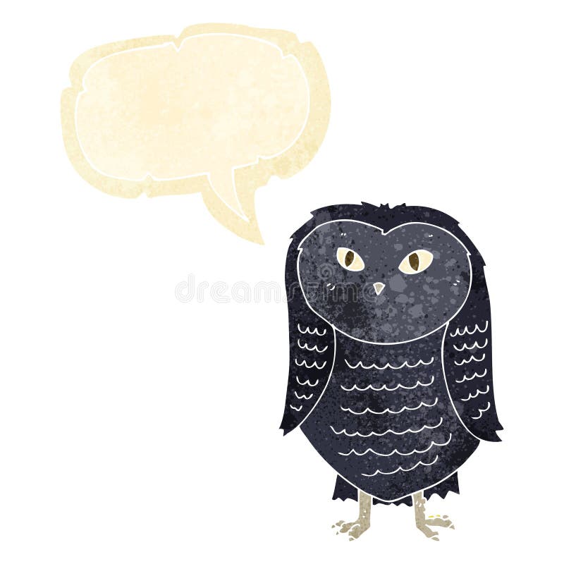 Cartoon Owl with Speech Bubble Stock Illustration - Illustration of ...