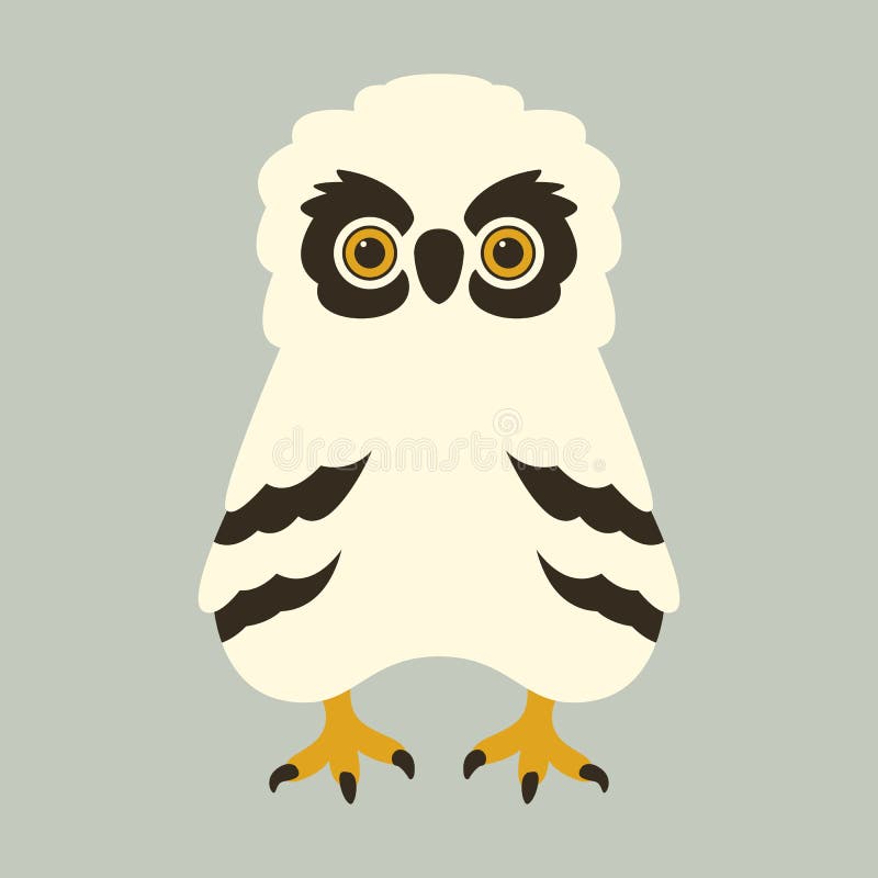 Cartoon Owl Vector Illustration Flat Style Front Stock Vector ...