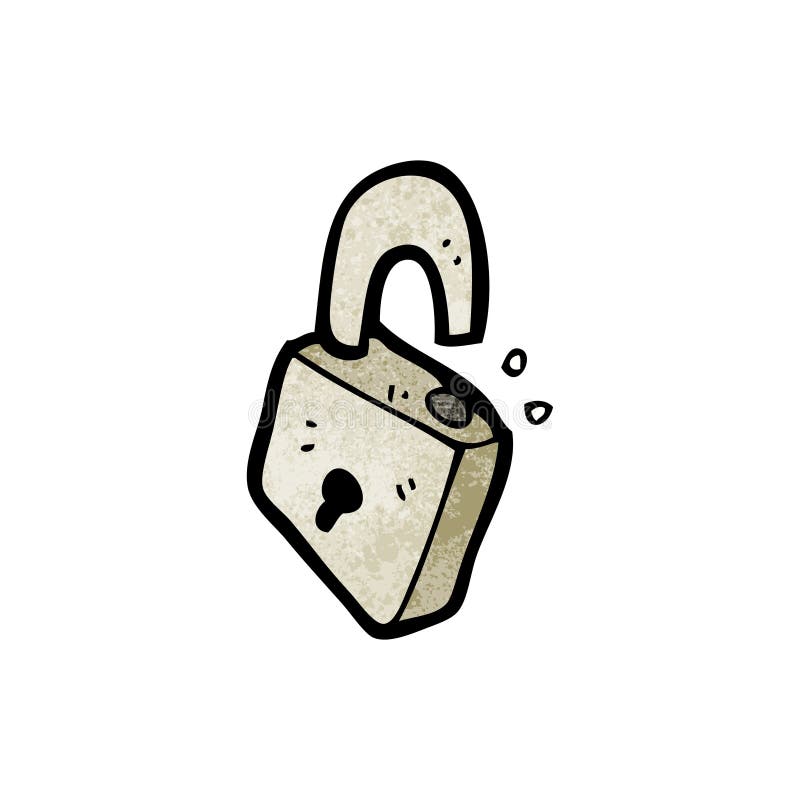 Cartoon padlock stock vector. Illustration of drawing - 38066269