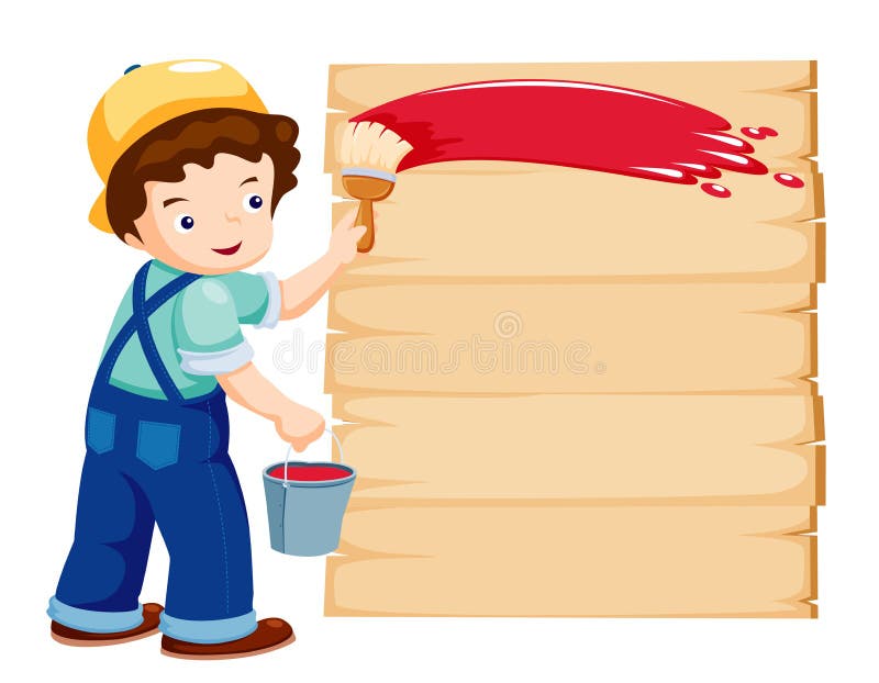 Cartoon painter stock vector. Illustration of drawing - 26191085