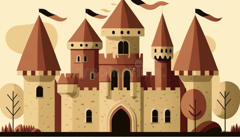 Cartoon Palace with Towers AI Generated Stock Illustration ...