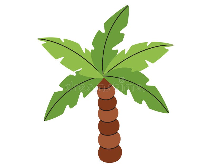 Cartoon Palm Tree. Vector Illustration in Flat Style. Stock ...
