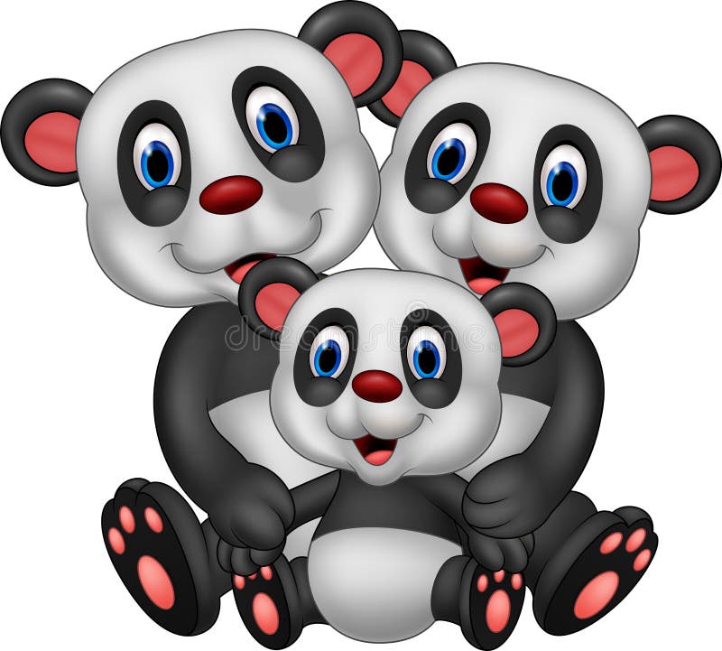 Panda bear family cartoon stock vector. Illustration of comic - 39147611