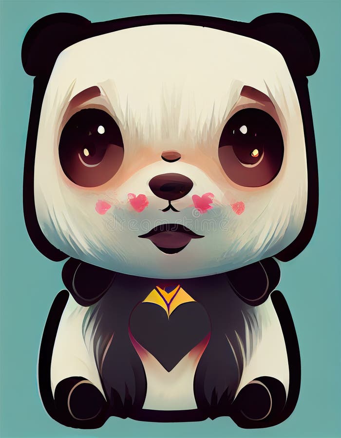 Cartoon Panda Illustration, Cute Panda Big Eyes, Ai Generated Image ...