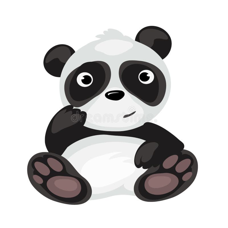 Cartoon Panda Sitting, Vector Animal Stock Vector - Illustration of ...