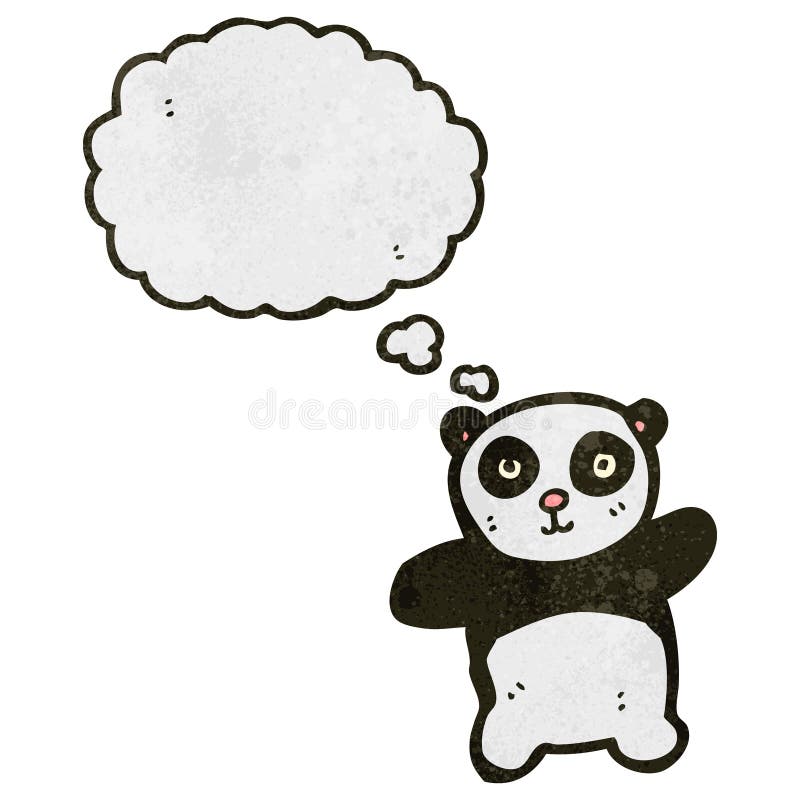 Cartoon Panda with Thought Bubble Stock Illustration - Illustration of ...