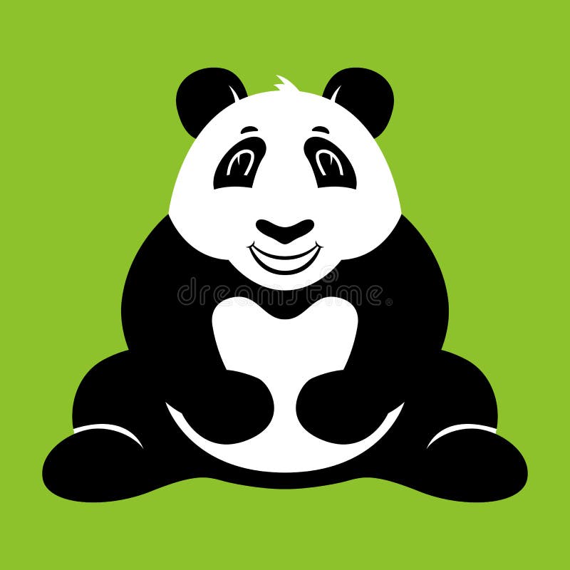 Cartoon Panda, Vector Illustration, Flat Style, Front Stock Vector ...