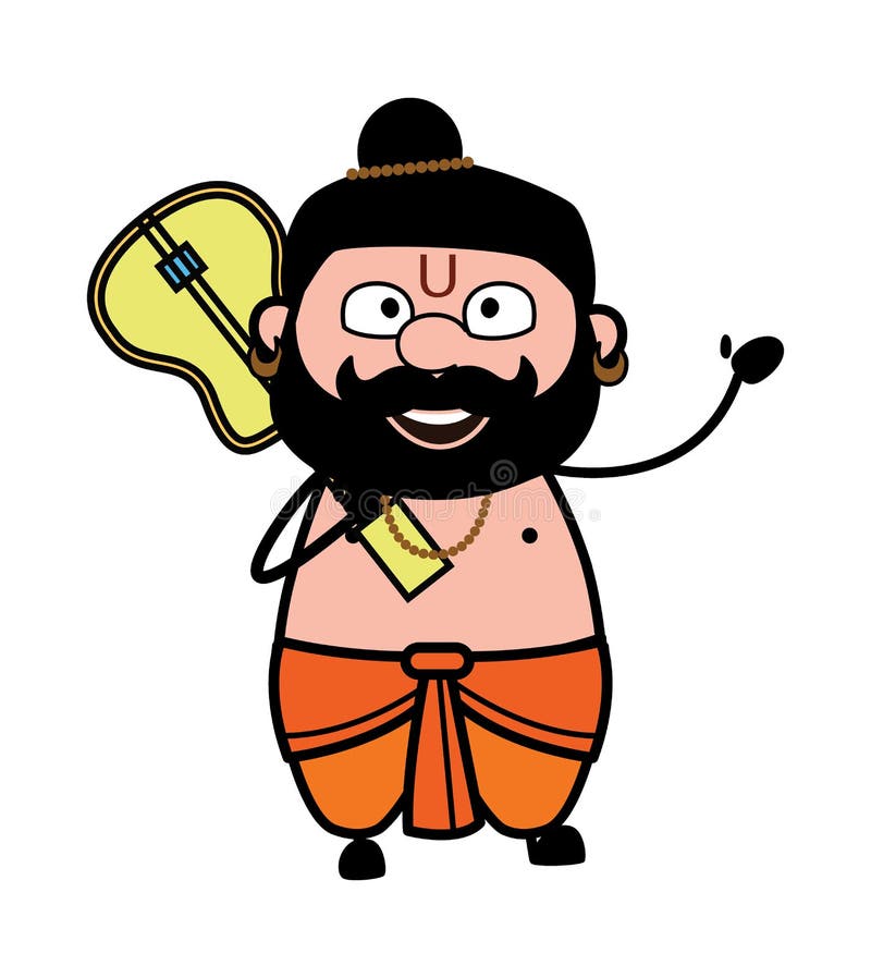 Cartoon Pandit Holding A Baby Stock Illustration - Illustration of ...