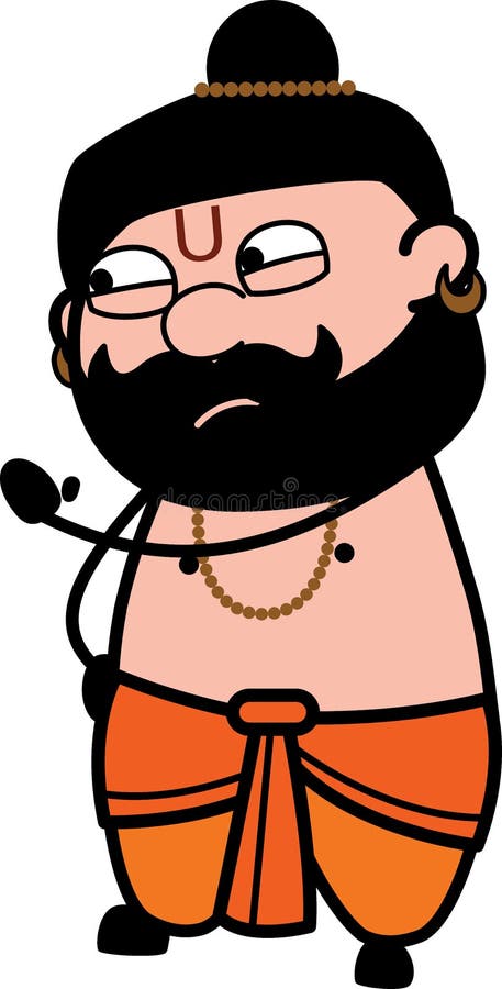 Angry Pandit Talking Cartoon Stock Illustration - Illustration of ...