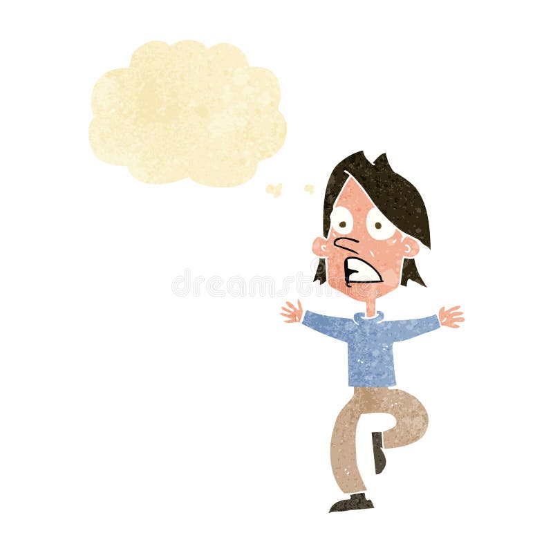 Cartoon Panicking Man with Thought Bubble Stock Illustration ...