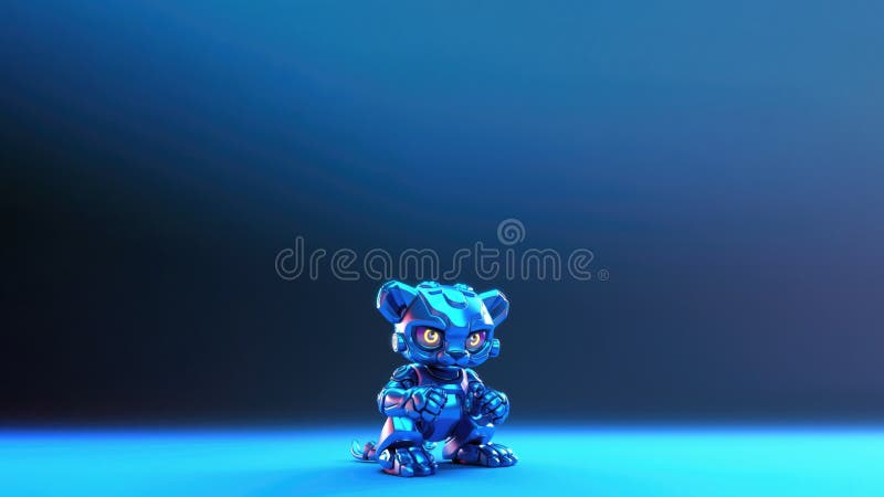 Cartoon Panther Character Design Blue Background. Generative AI Stock ...