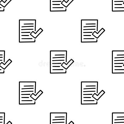 Cartoon Paper and Check Mark Seamless Patterns, Vector. Stock Vector ...