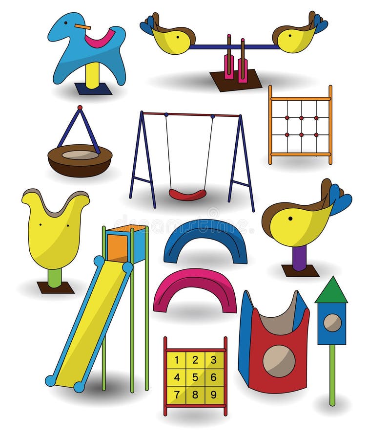 Cartoon Park Playground Icon Stock Vector - Illustration of happy ...