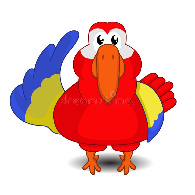 Cartoon parrot stock vector. Illustration of fauna, blue - 255854568