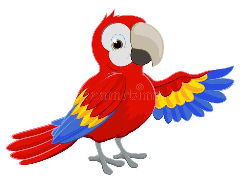 Cartoon Parrot Pointing stock vector. Illustration of drawing - 88183111