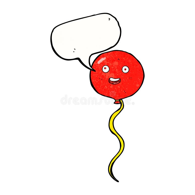 Cartoon Party Balloon with Speech Bubble Stock Illustration ...
