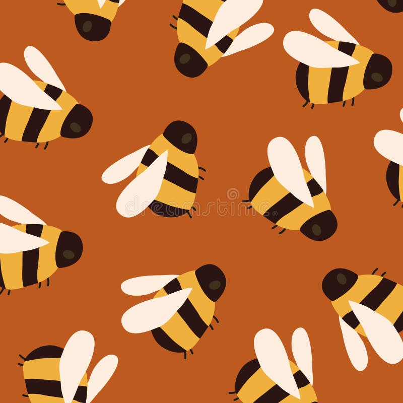 Cartoon Pattern with Flying Bee and Beehive for Kids Textile, Packaging ...