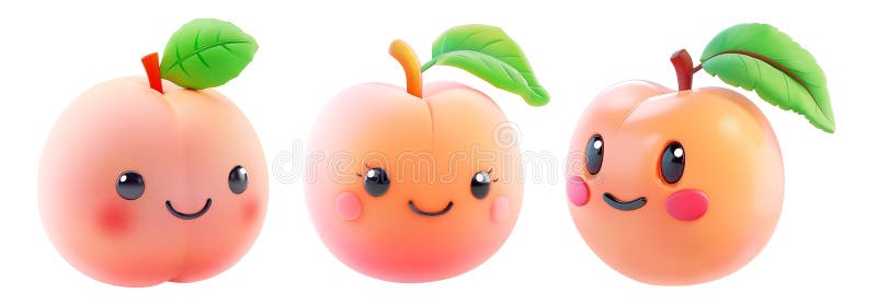 Cartoon peach characters stock photo. Illustration of collection ...