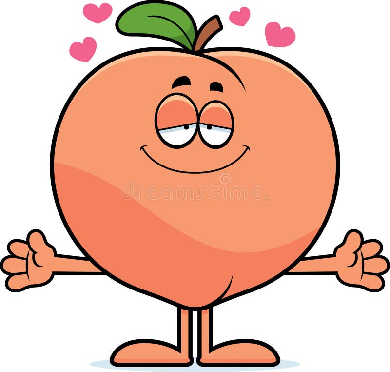 Cartoon Peach Hug stock vector. Illustration of hugging - 47365867