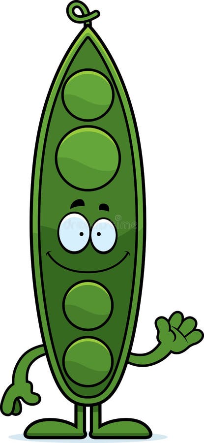 Cartoon Peapod Waving stock vector. Illustration of food - 47365985