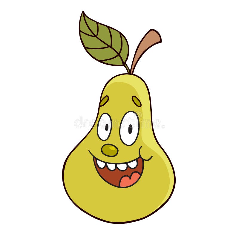 Cartoon pear stock vector. Illustration of fruit, cheerful - 27907852