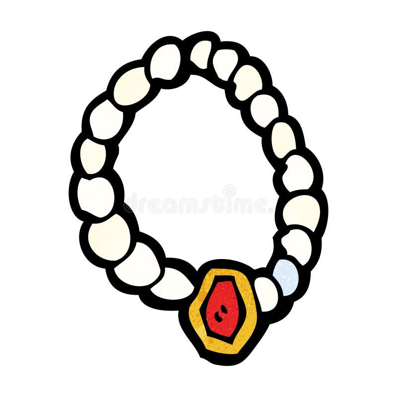 Cartoon pearl necklace stock vector. Illustration of necklace - 38061341