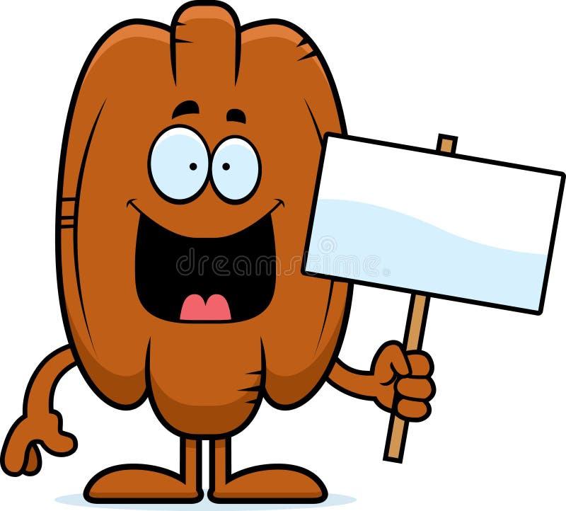 Cartoon Pecan Sign stock vector. Illustration of holding - 47365947