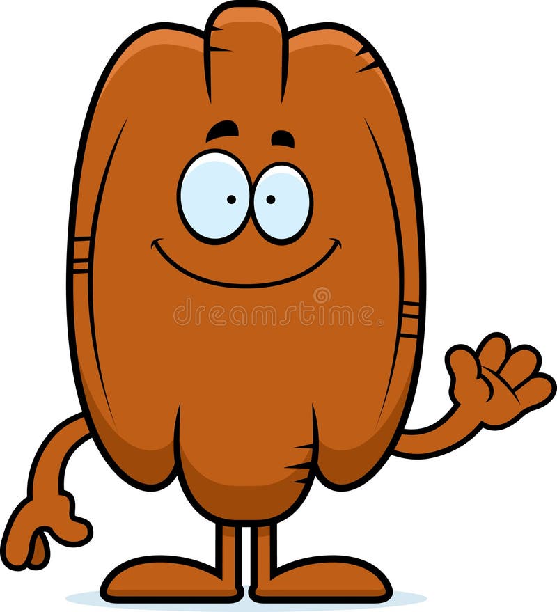 Cartoon Pecan Waving stock vector. Illustration of clip - 47365974