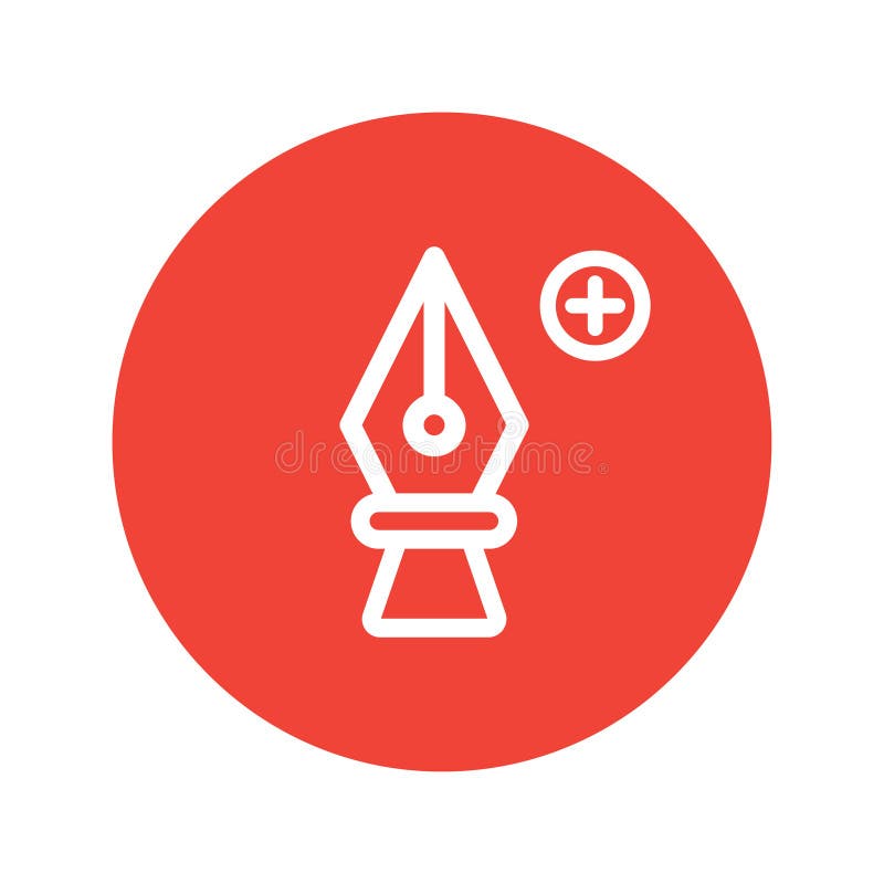 Cartoon Pen Tool Colored with Plus Icon Outline Stock Vector ...