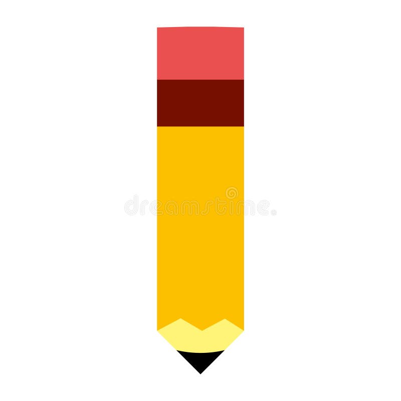 Cartoon Pencil Isolated on White Background Stock Illustration ...