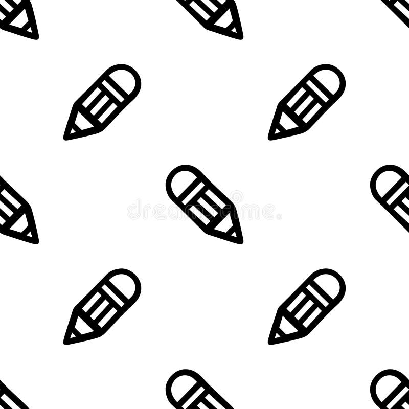 Cartoon Pencil Seamless Patterns, Vector. Stock Vector - Illustration ...