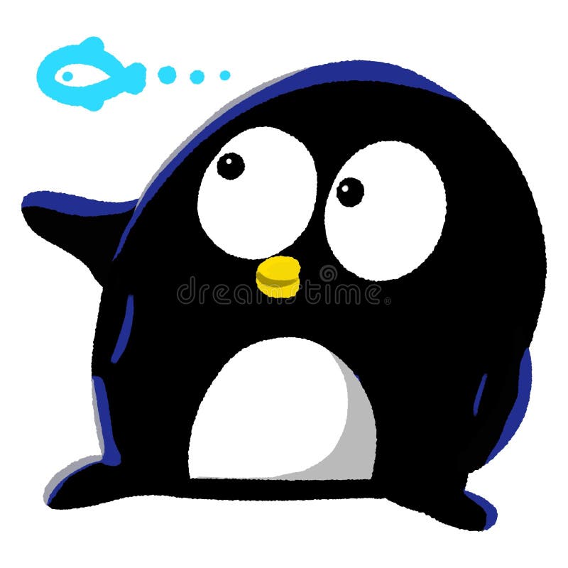 Cartoon Penguin Thinking Illustration, Cute Cartoon Penguin Character ...