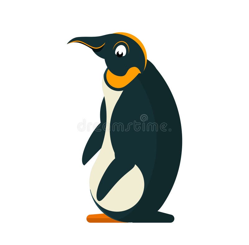 Cartoon Penguin in Flat Style Vector Stock Vector - Illustration of ...