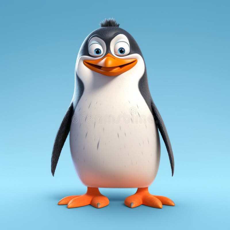 Ultra Realistic Penguin in Maya Rendered Style Stock Illustration ...