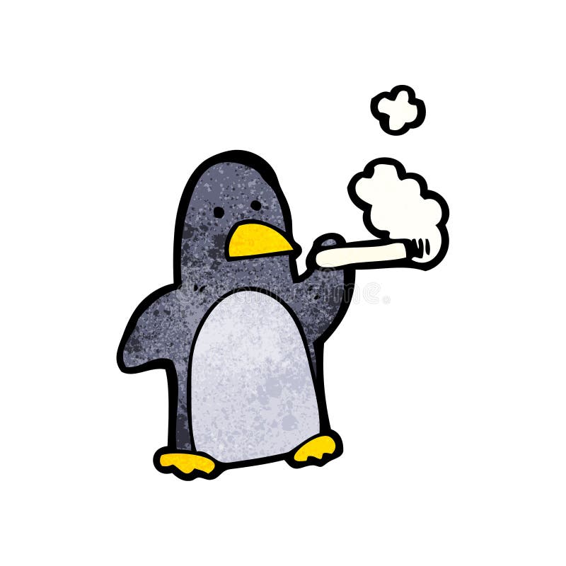 Penguin with Cigarette Color Vector Stock Vector - Illustration of ...