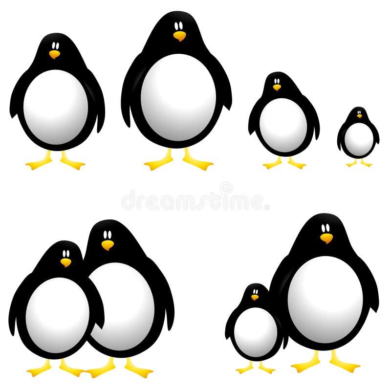 Color penguins clip art stock vector. Illustration of orange - 21824605