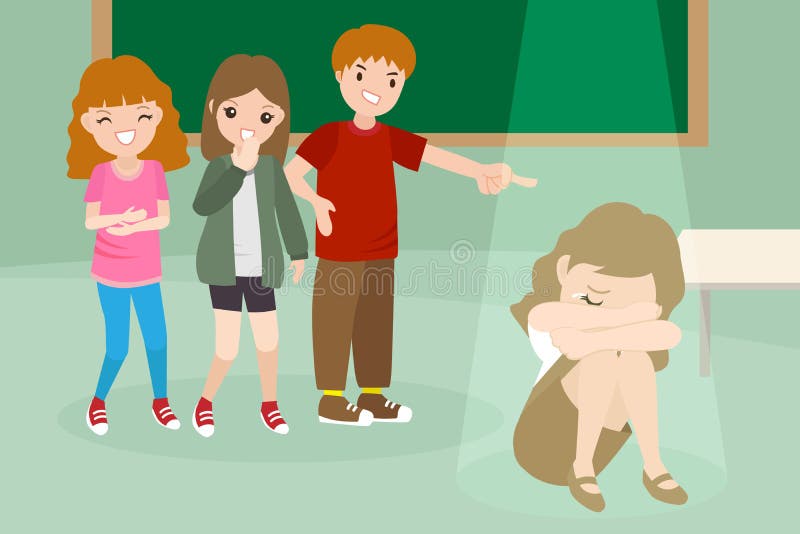 Cartoon People with Bullying Problem Stock Vector - Illustration of ...