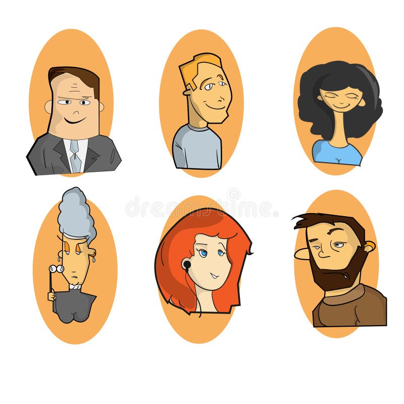 Cartoon People Character Set Stock Vector - Illustration of manager ...