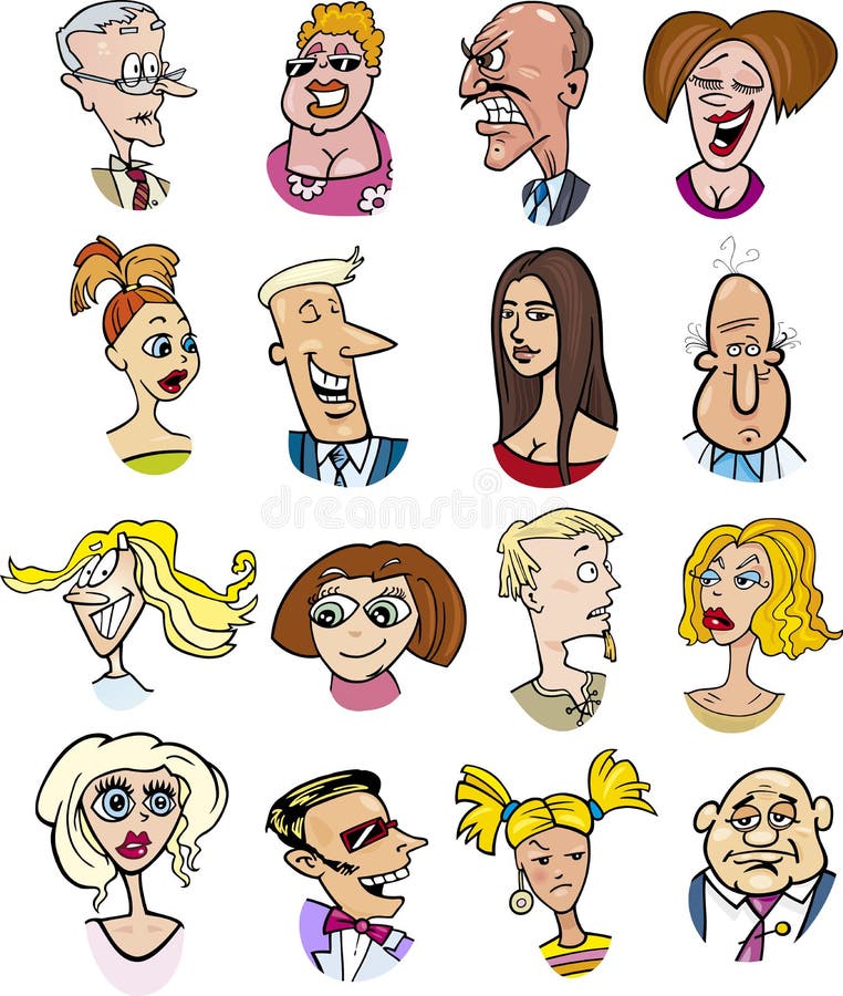 Cartoon People Characters Faces Stock Vector - Illustration of emotion ... Cartoon People Characters Faces Stock Vector - Illustration of emotion ...