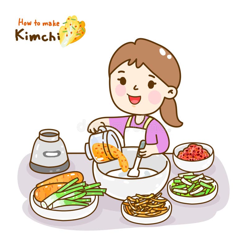 How to make kimchi vector. stock illustration. Illustration of font ...