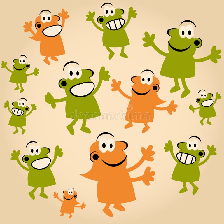 Cartoon people crowd stock vector. Illustration of happy - 24167408