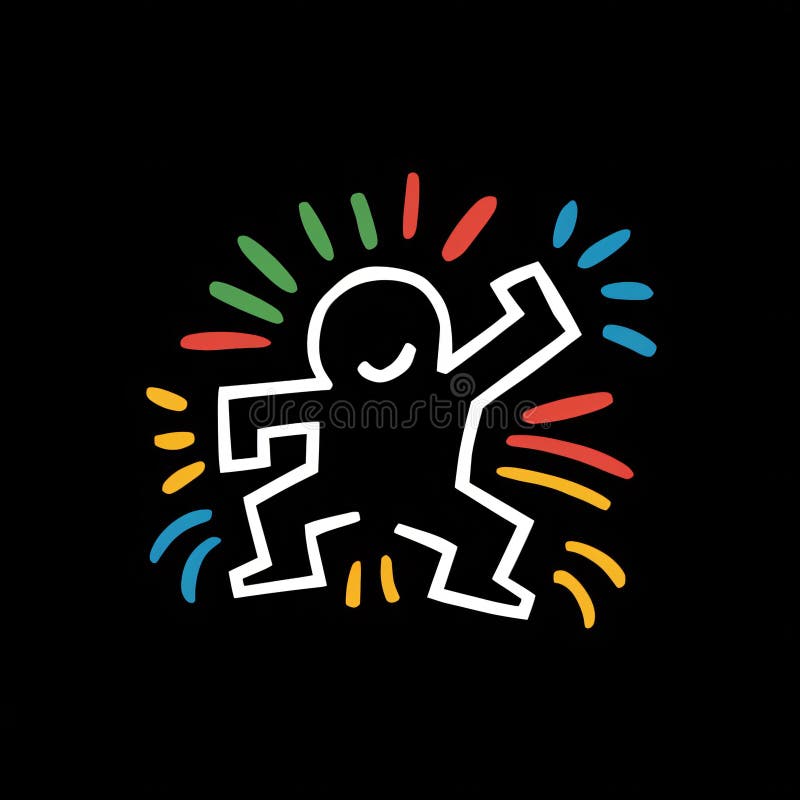 Cartoon of People Dancing Black and White Man Stock Illustration ...