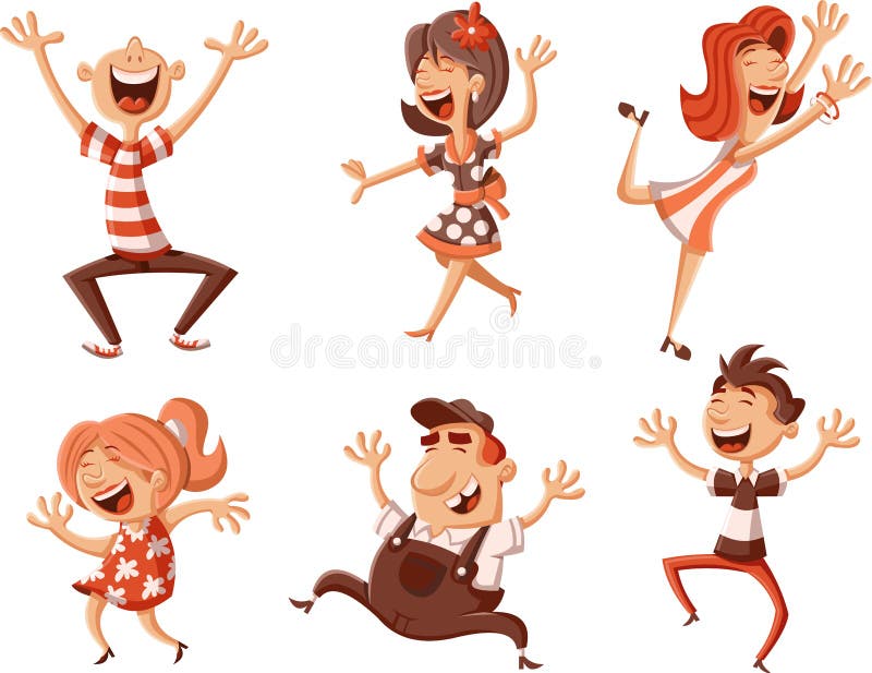 Cartoon people dancing. stock vector. Illustration of happy - 115900789